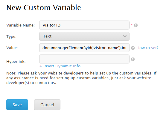 How To Set Custom Variable Value Comm100