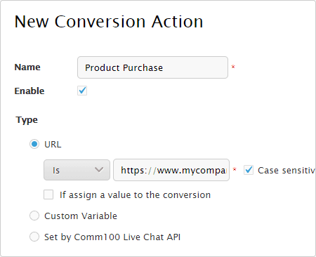 Features - Live Chat Conversions - Comm100