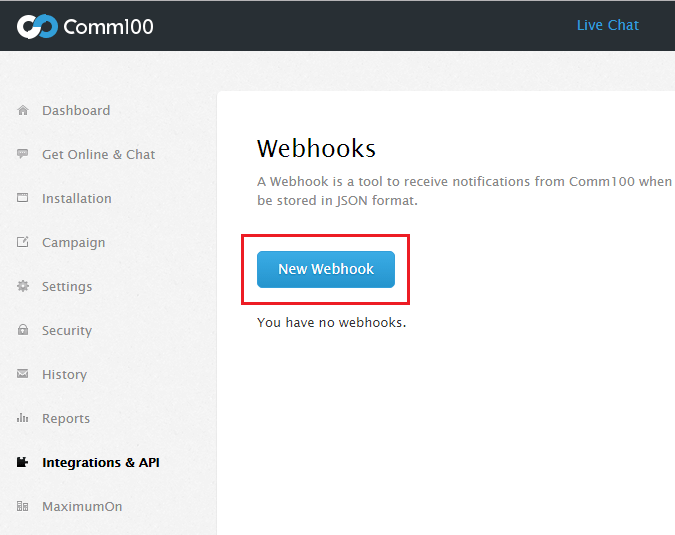 How to Set up Live Chat Webhooks - Comm100 How to Set up Live Chat Webhooks - Comm100