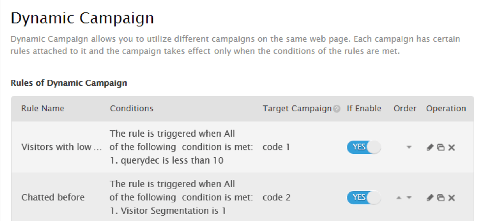 Using Multiple and Dynamic Campaigns in Comm100 Live Chat — Comm100